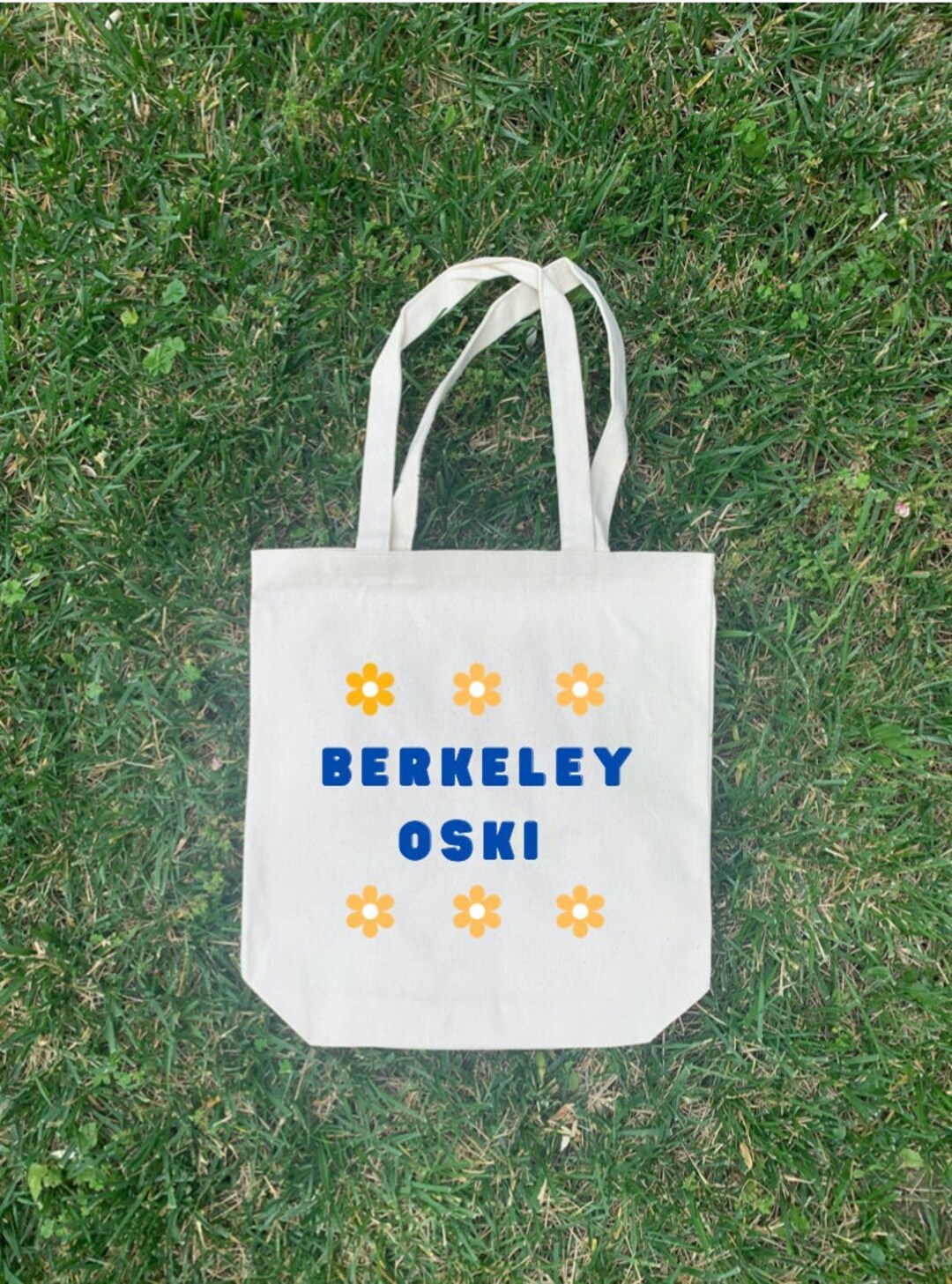 Berkeley Flower Canvas Tote Bag Retro Vintage Reusable - Etsy