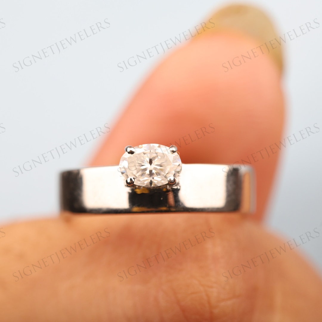 Wide Band Ring Diamond 6mm Band, Statement Ring Thick Ring Stack Ring ...