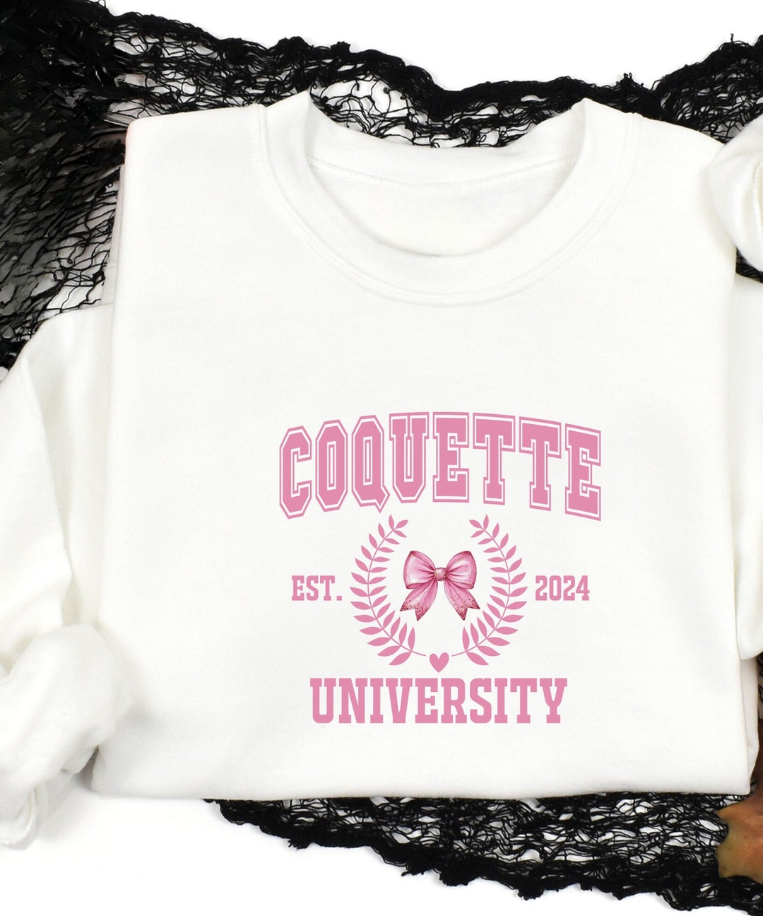 Coquette Sweatshirt, Coquetteful Gifts, Bow Girl Shirt, Varsity ...
