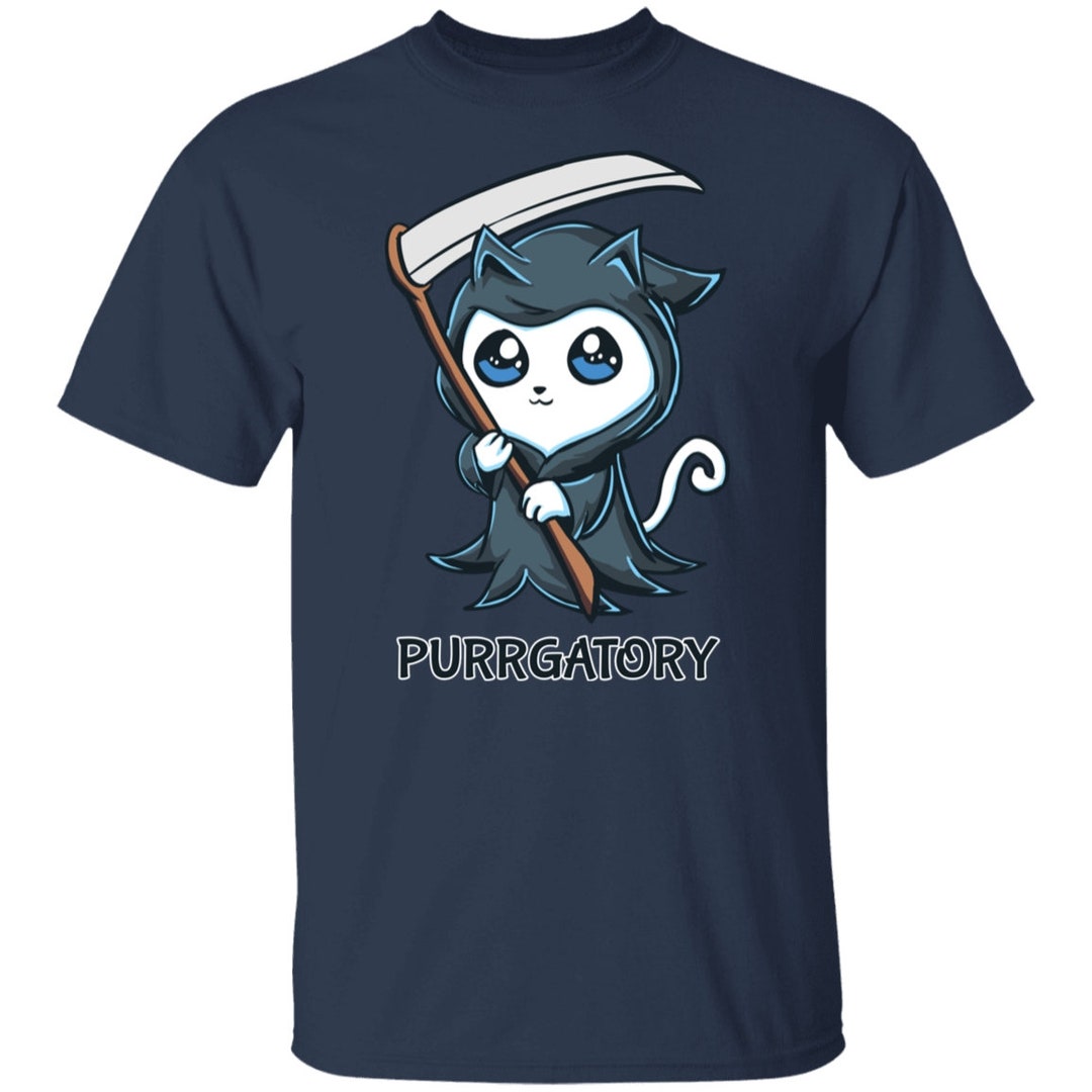 Purgatory Reaper Cat T-shirt, Halloween Cats Shirt, Funny Cat T-shirts ...