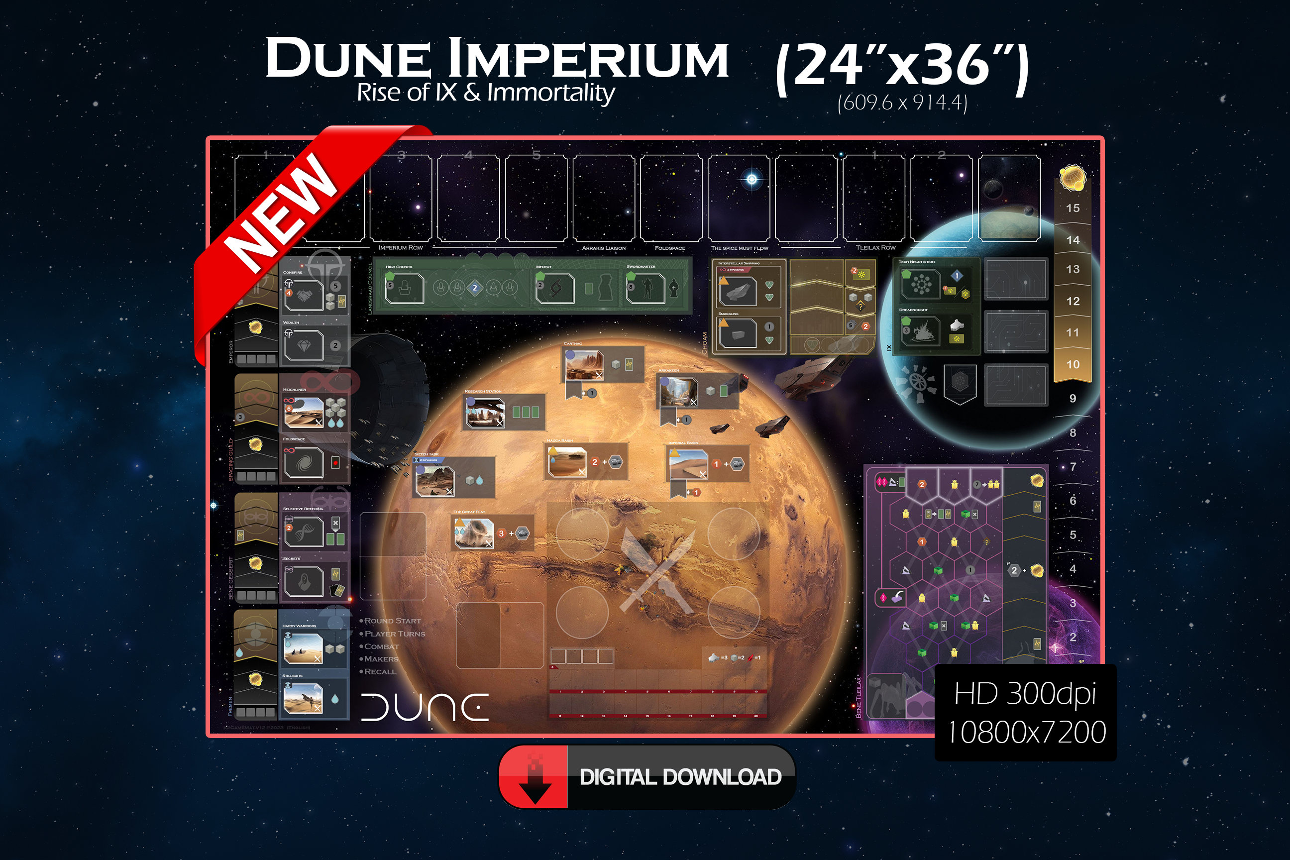 Tapis de jeu Dune Imperium : Rise of IX & Immortality - Multilingue ...