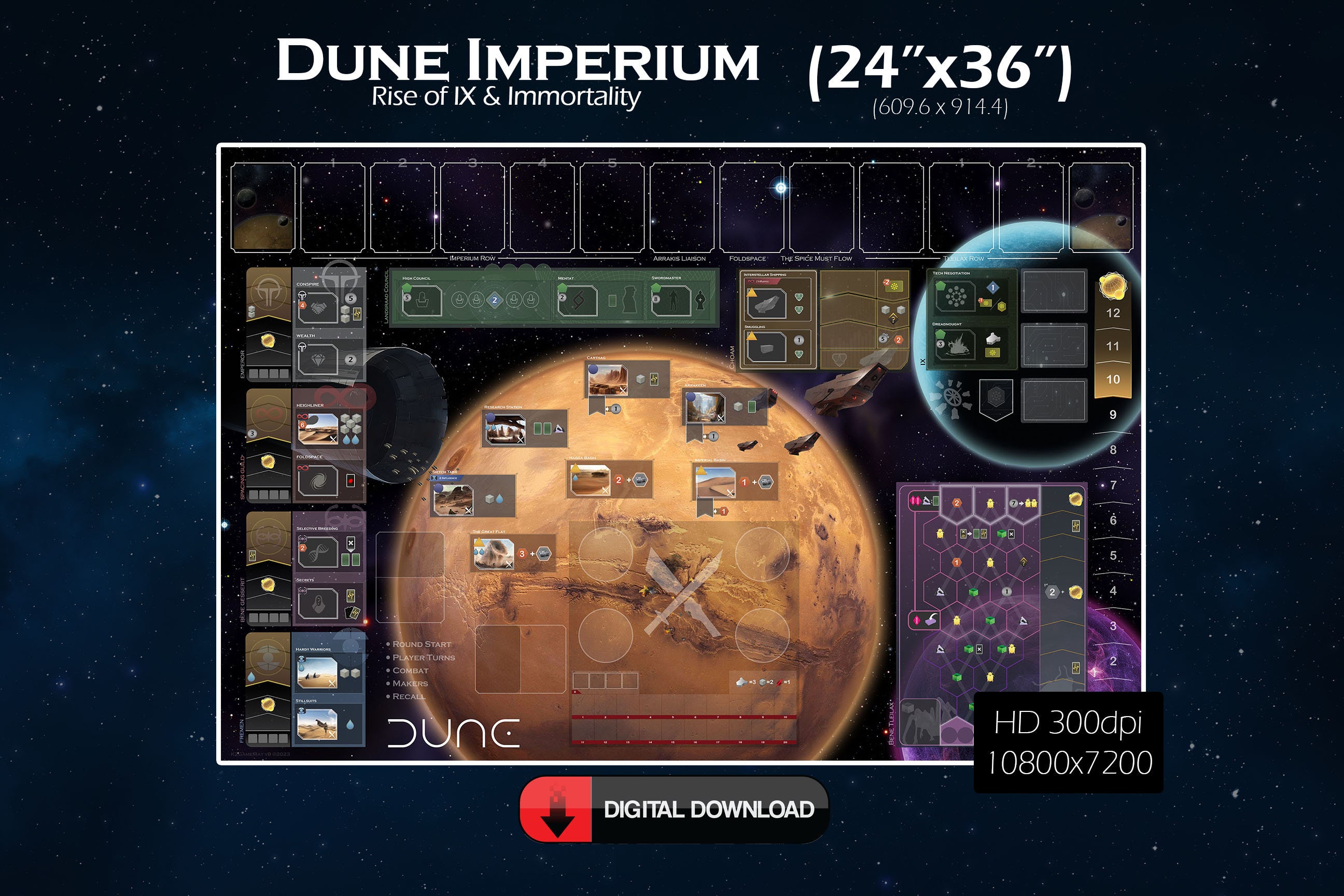 Dune Imperium Playmat: Rise of IX & Immortality Multilingual - Etsy