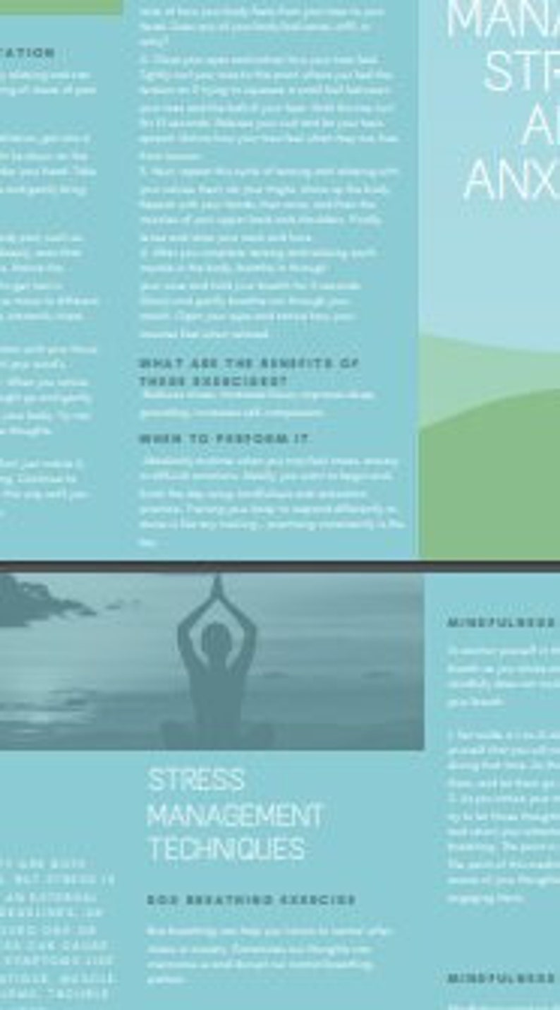 Managing Stress and Anxiety Pamphlet - Etsy