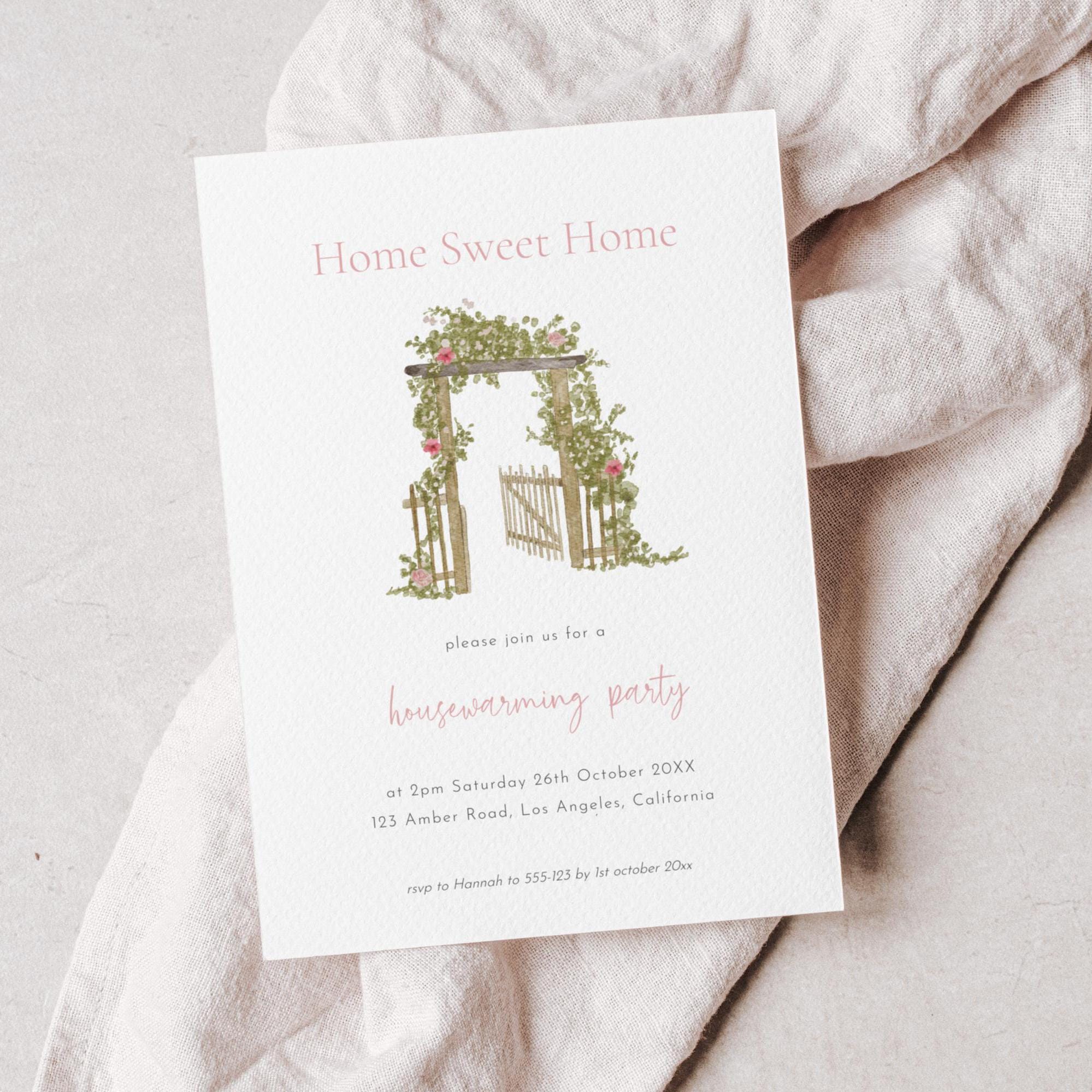 Minimalist New Home Party Invite Card, House Warming Invite Card ...