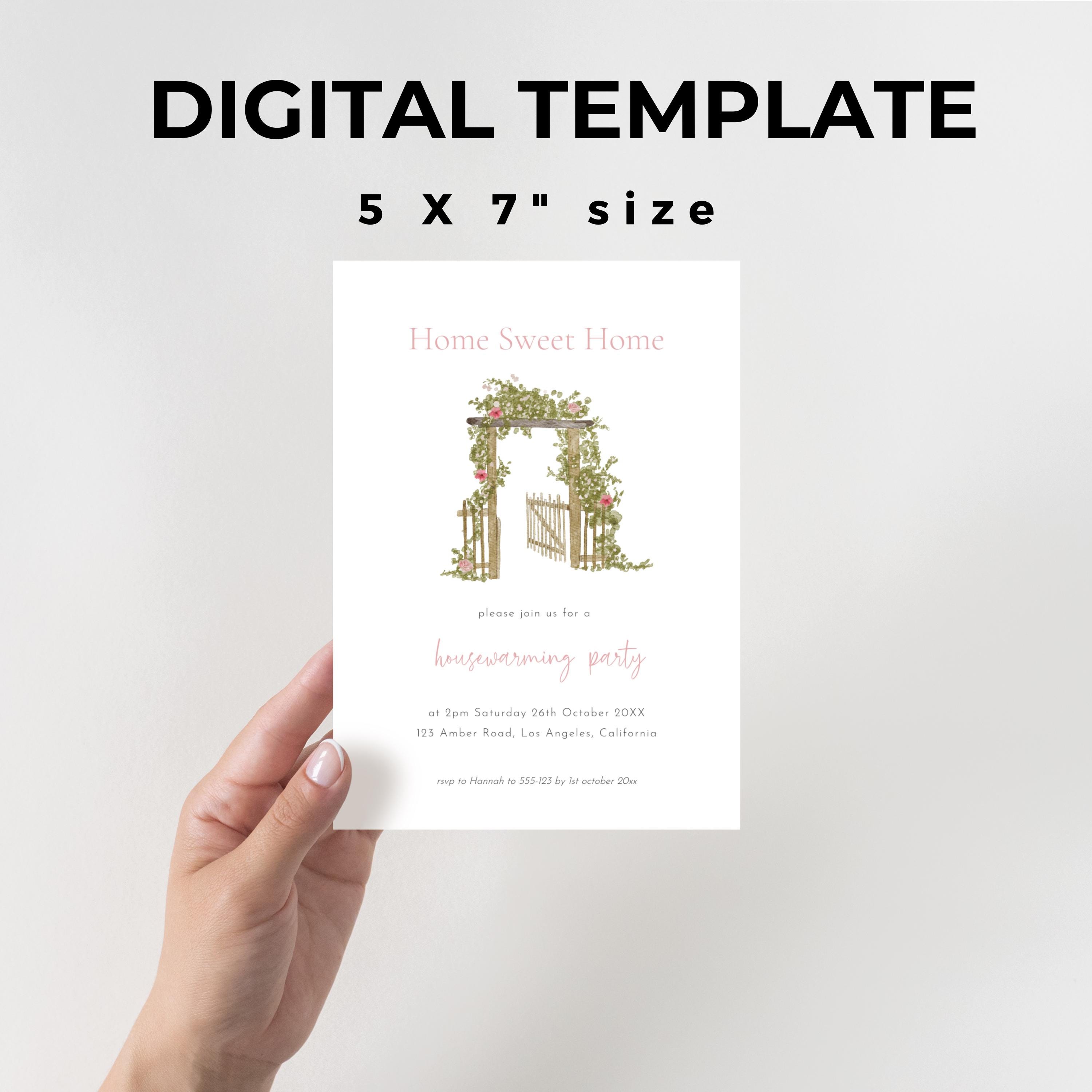 Minimalist New Home Party Invite Card, House Warming Invite Card ...