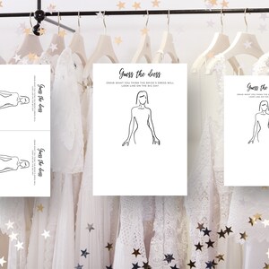 Bridal Draw the Dress Printable, Guess the Dress Wedding Game, Guess ...