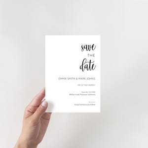 Minimal Save the Date Template, Simple Wedding Save the Dates, Save the ...