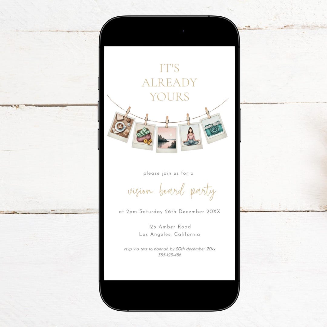 Vision Board Party Invitation, Goal Setting Visionboard Workshop, Dream ...