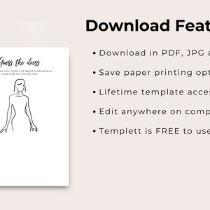 Guess the Dress Bridal Shower Game Printable, Bridal Draw the Dress ...