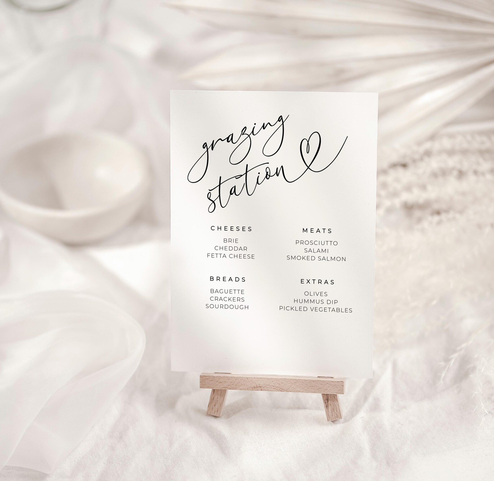 Grazing Station Sign Editable Template With Menu, Wedding Table Sign ...
