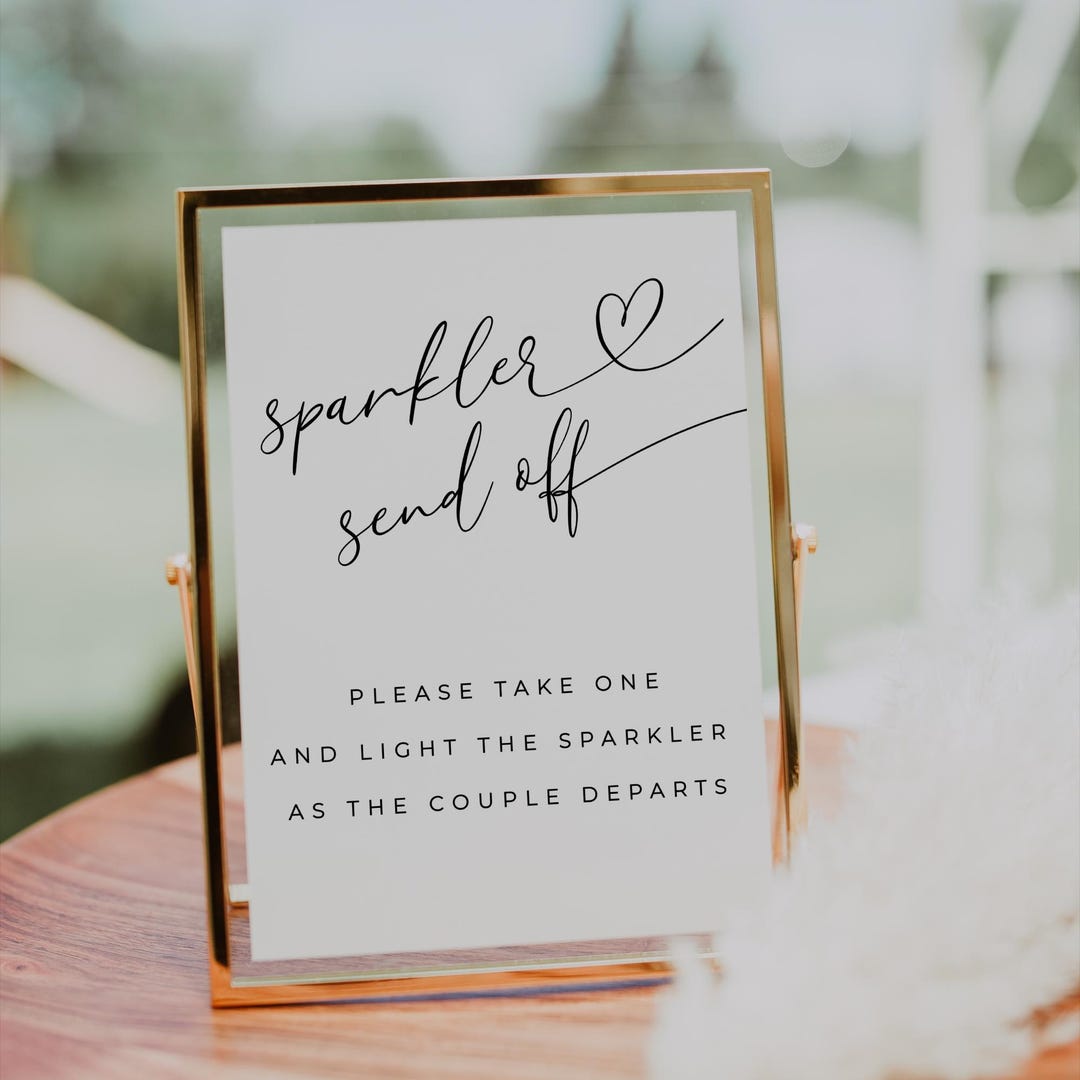 Wedding Sparklers Send off Sign, Sparklers for Wedding Send Off ...