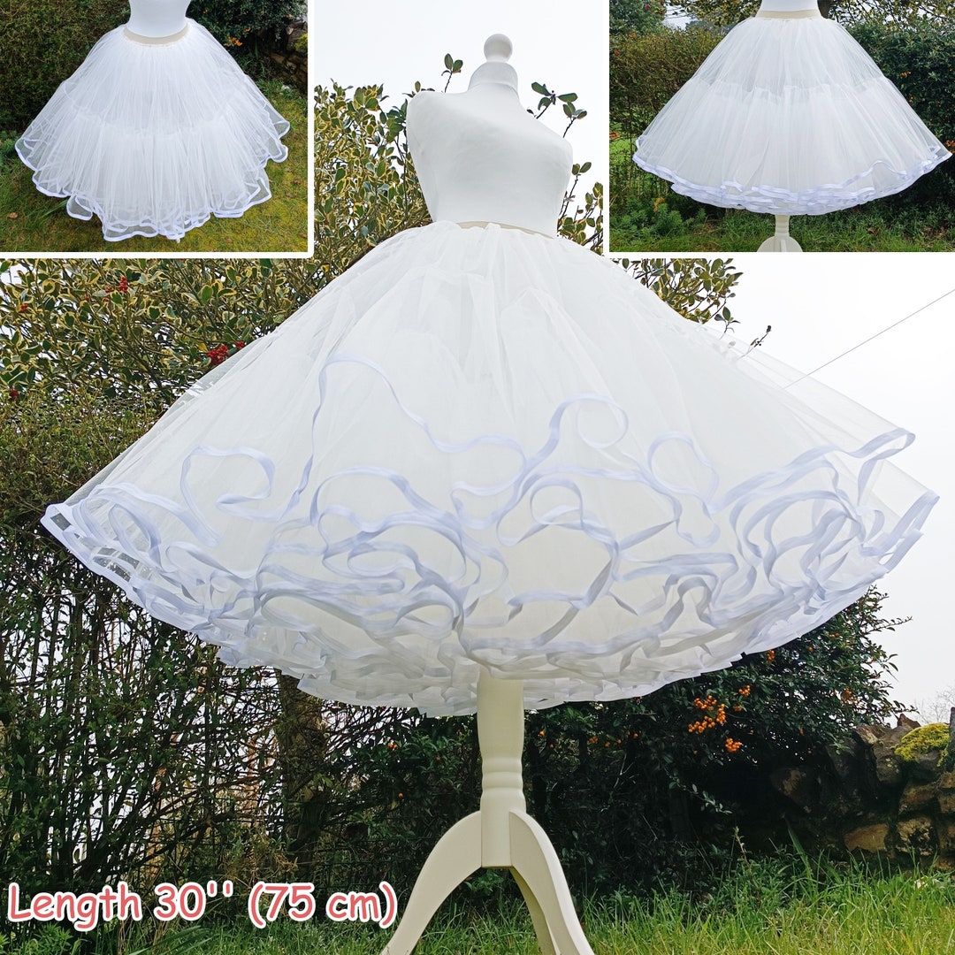 Extra Fluffy Petticoat With Satin Ribbon, Tulle Petticoat, Plus Size ...