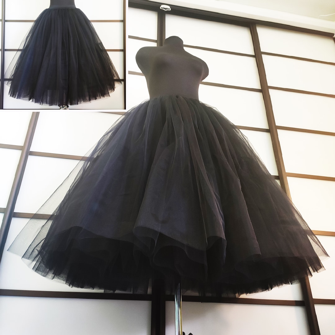 Tulle Skirt From Two Types of Tulle, Plus Size Petticoat, Lolita ...