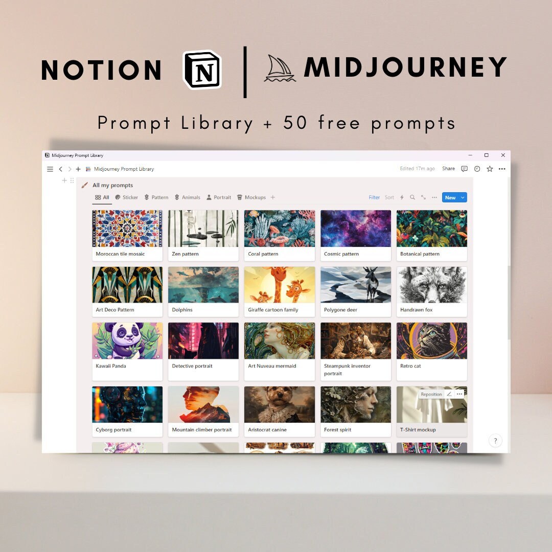 2024 Ultimate Notion Template for Midjourney Prompts: Organize Your Creative Journey With 50 ...