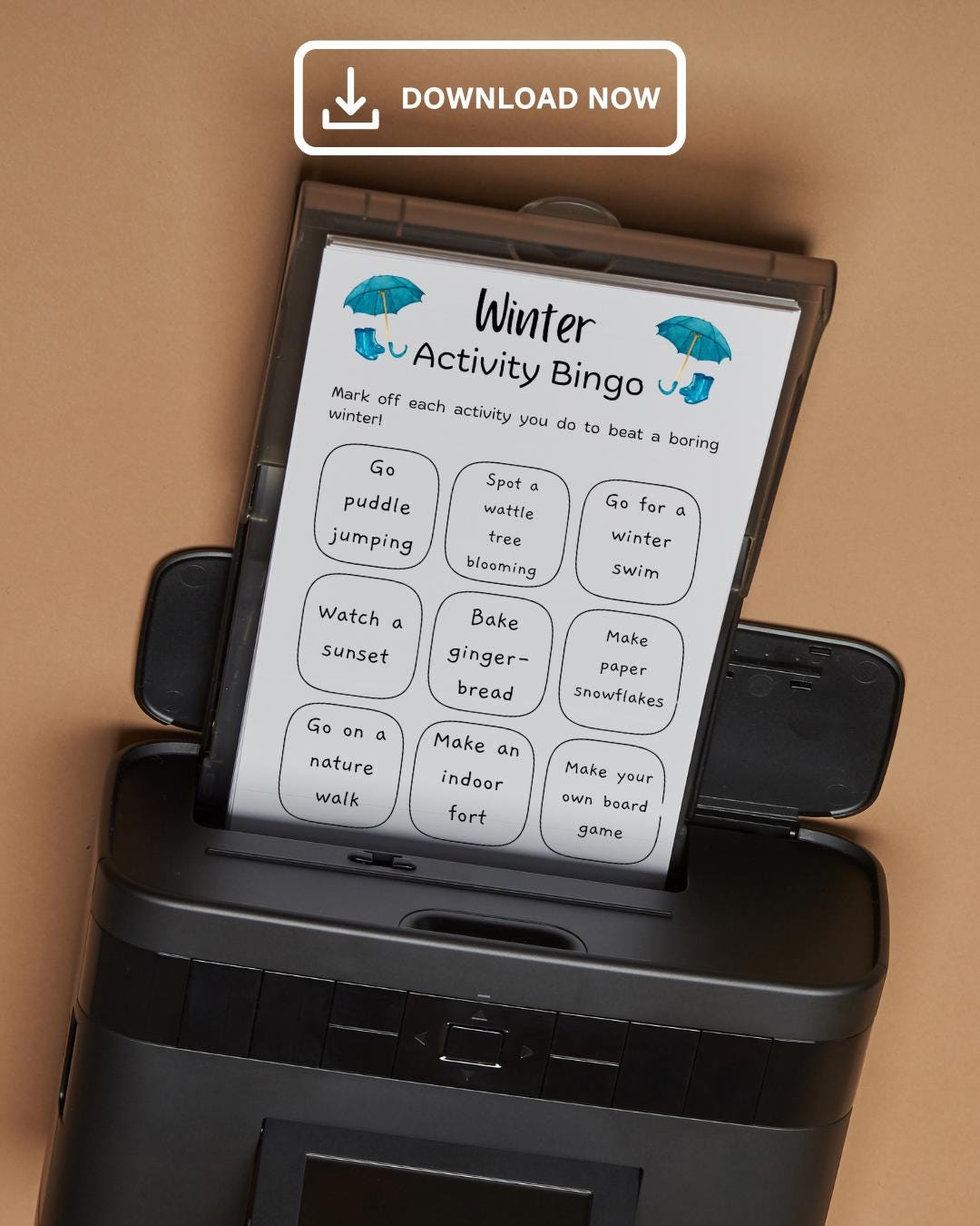 Winter Bingo Printable - Fun Outdoor & Indoor Activities for Kids ...