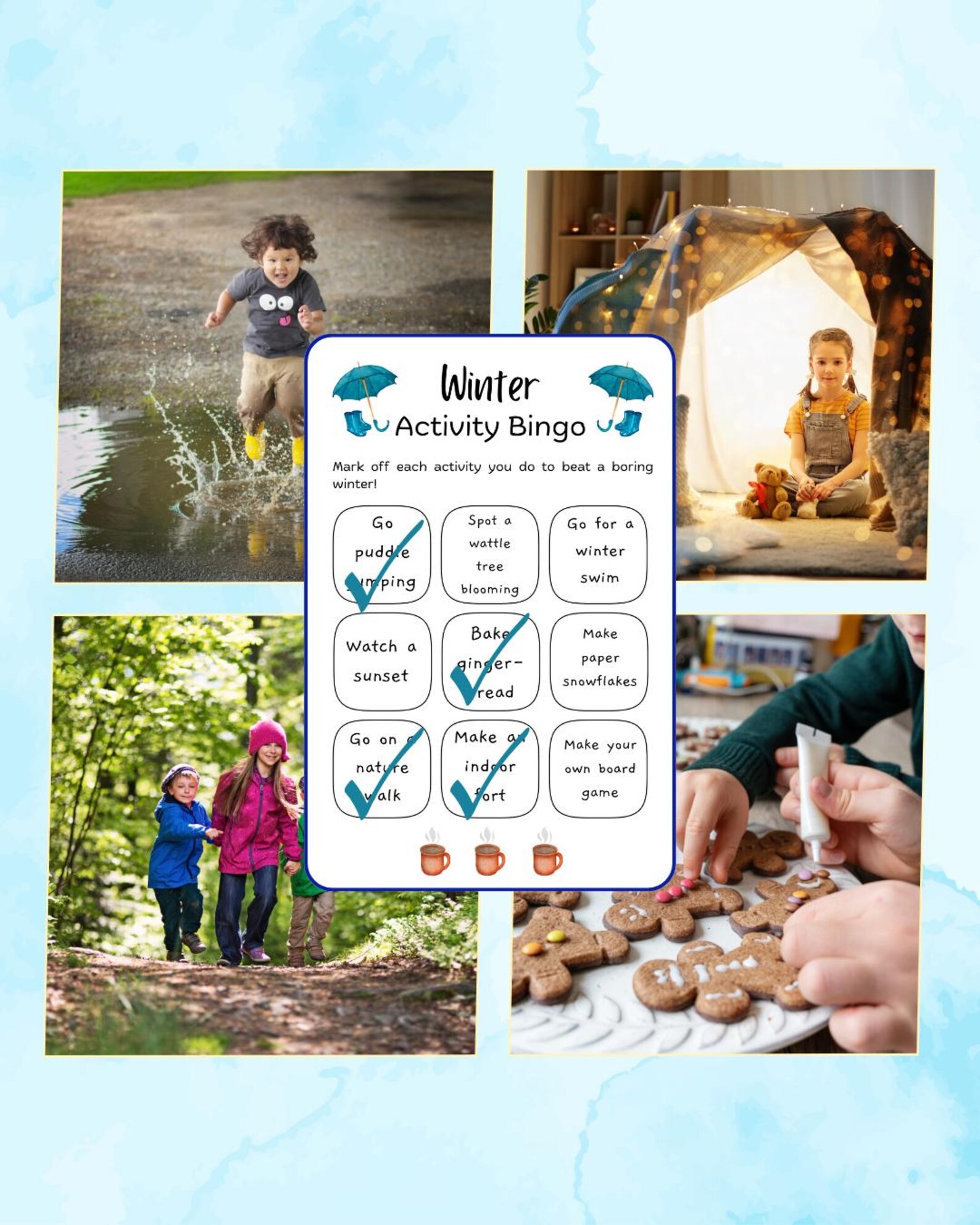 Winter Bingo Printable - Fun Outdoor & Indoor Activities for Kids ...