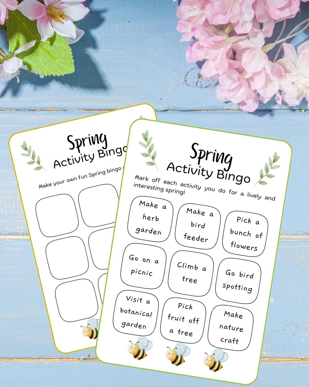 Kids Spring Activity Bingo Printable - Fun & Interactive Spring Bucket ...