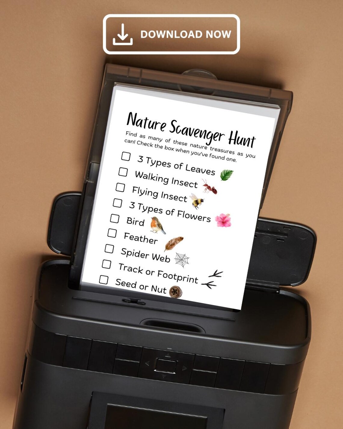 Nature Scavenger Hunt for Kids - Printable Outdoor Activity - Fun ...