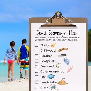 Beach Scavenger Hunt Printable - Fun Nature Activity for Kids - Beach ...