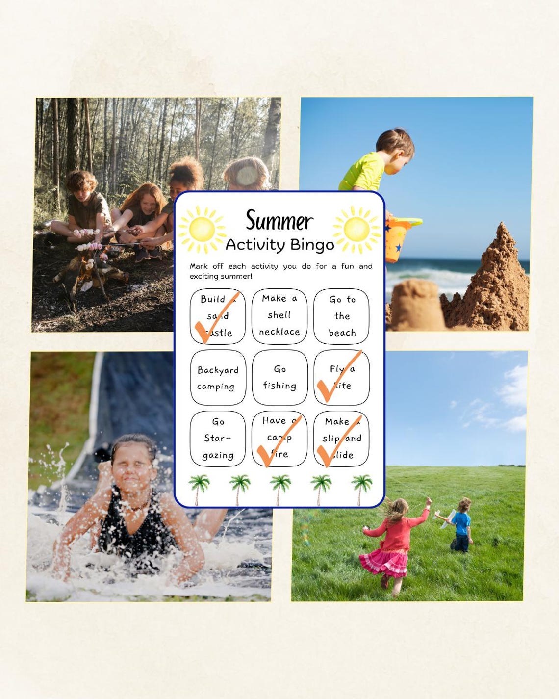 Kids Summer Activity Bingo Printable - Fun & Interactive Summer Bucket ...