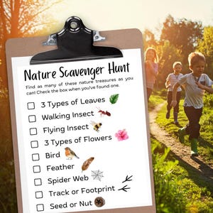 Nature Scavenger Hunt for Kids - Printable Outdoor Activity - Fun ...