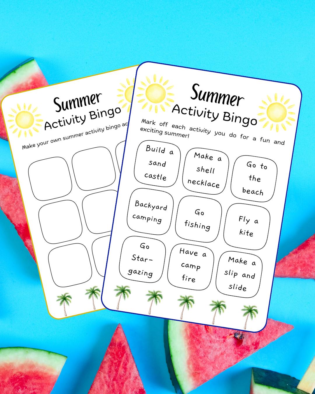 Kids Summer Activity Bingo Printable - Fun & Interactive Summer Bucket ...