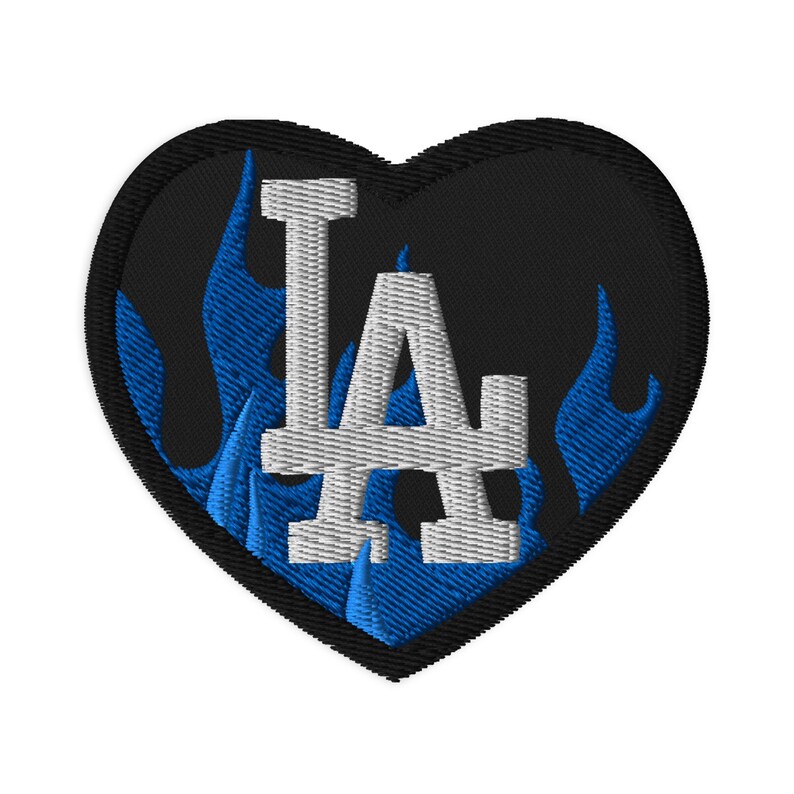 LA Blue Flame Embroidered Patches - Etsy