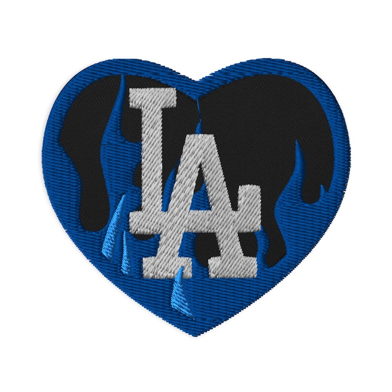 LA Blue Flame Embroidered Patches - Etsy