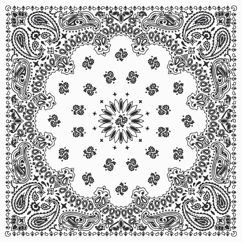 Digital Vintage Bandana Assorted Colors - High Resolution Paisley ...