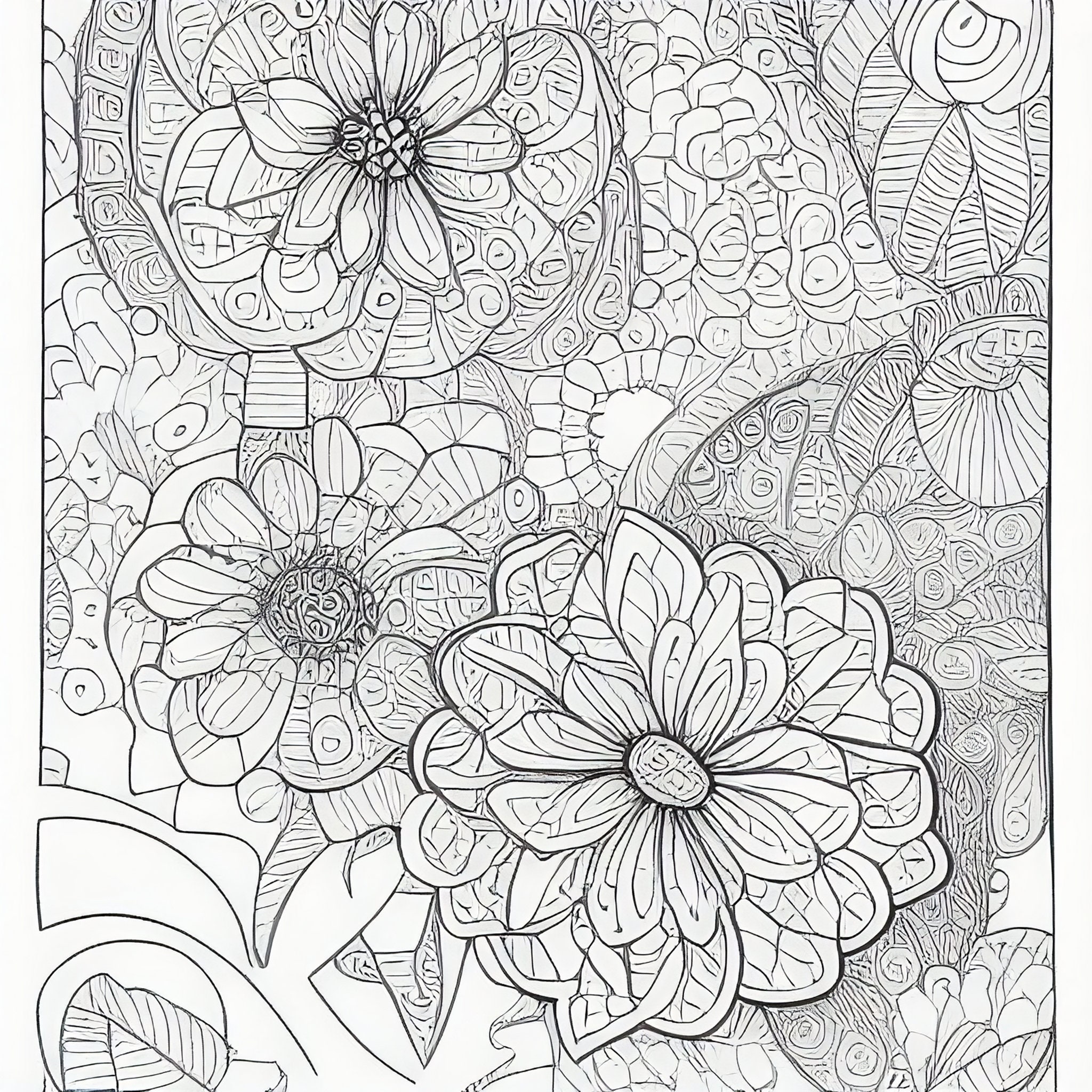 10 Floral Mandela Coloring Pages - Etsy