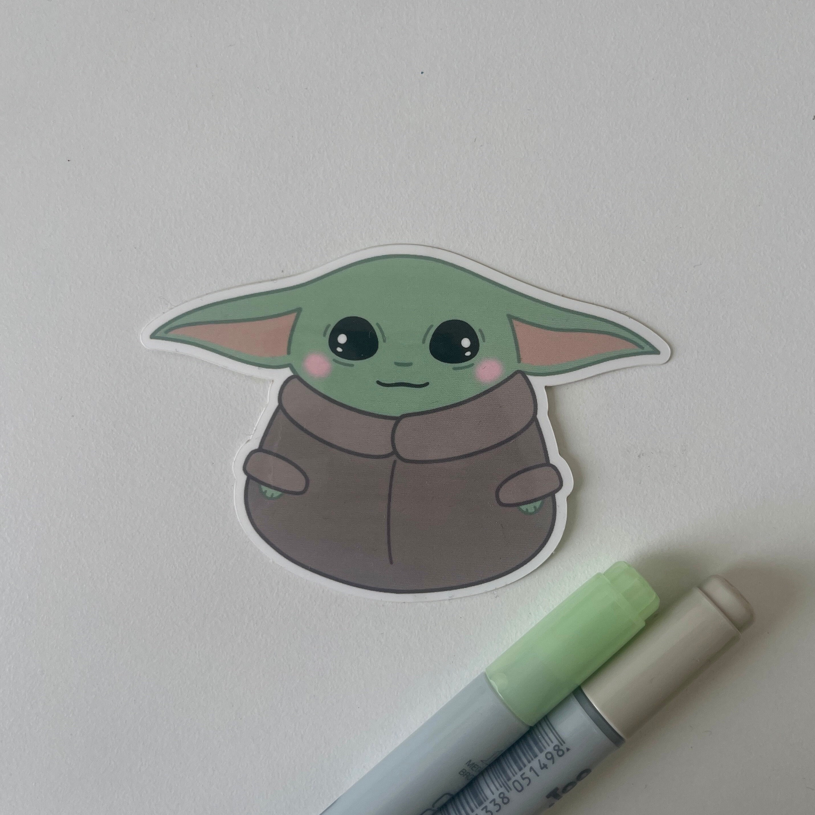 Grogu Sticker Cute Baby Yoda Vinyl Sticker the - Etsy Australia