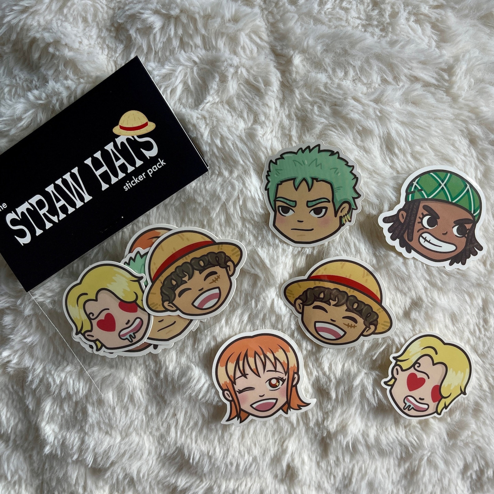 The Straw Hat Sticker Pack One Piece Live-action Fan Art Glossy Vinyl ...