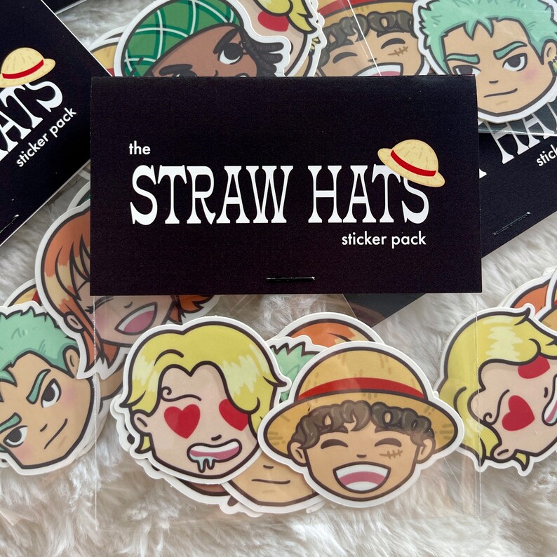 The Straw Hat Sticker Pack One Piece Live-action Fan Art Glossy Vinyl ...