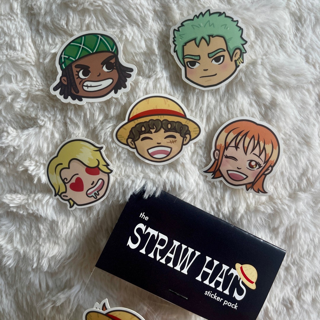 The Straw Hat Sticker Pack One Piece Live-action Fan Art Glossy Vinyl ...
