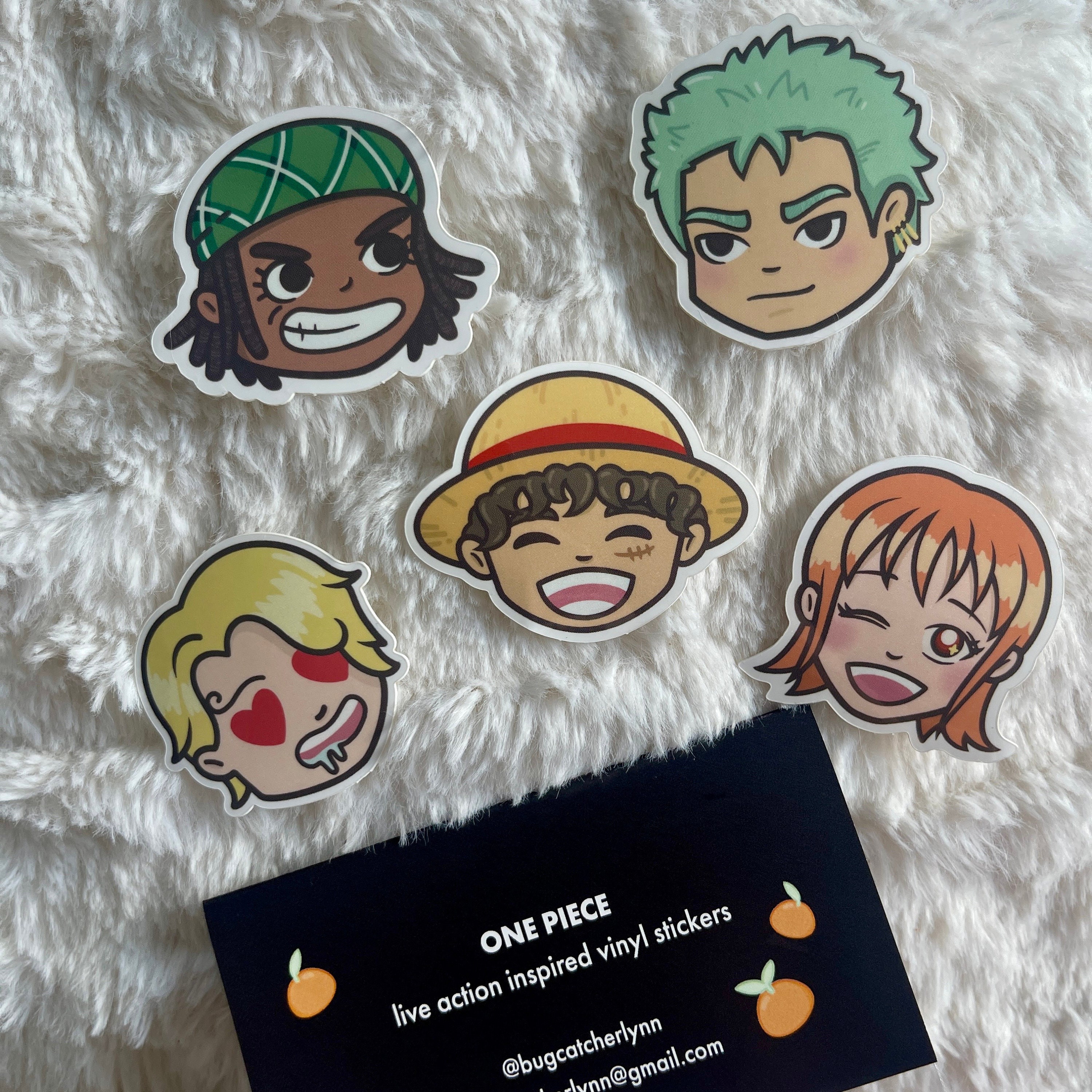 The Straw Hat Sticker Pack One Piece Live-action Fan Art Glossy Vinyl ...
