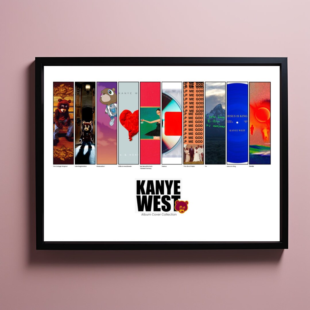 KANYE WEST Poster Print Album Covers in HD Yeezy Yeezus Wall Art Donda ...