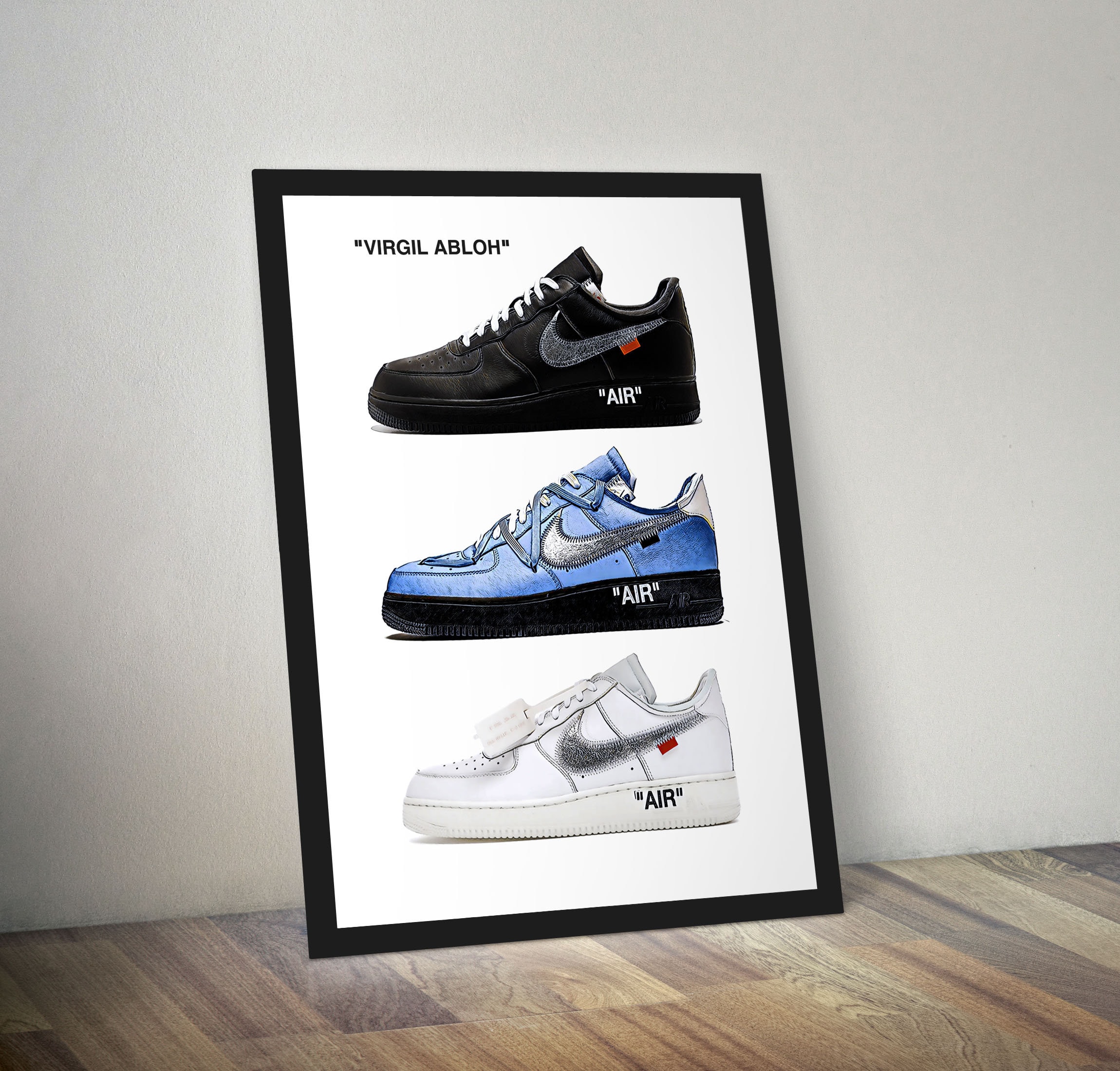 VIRGIL ABLOAH X off White NIKE Air Force 1 AF1 Wall Art Poster Painting ...
