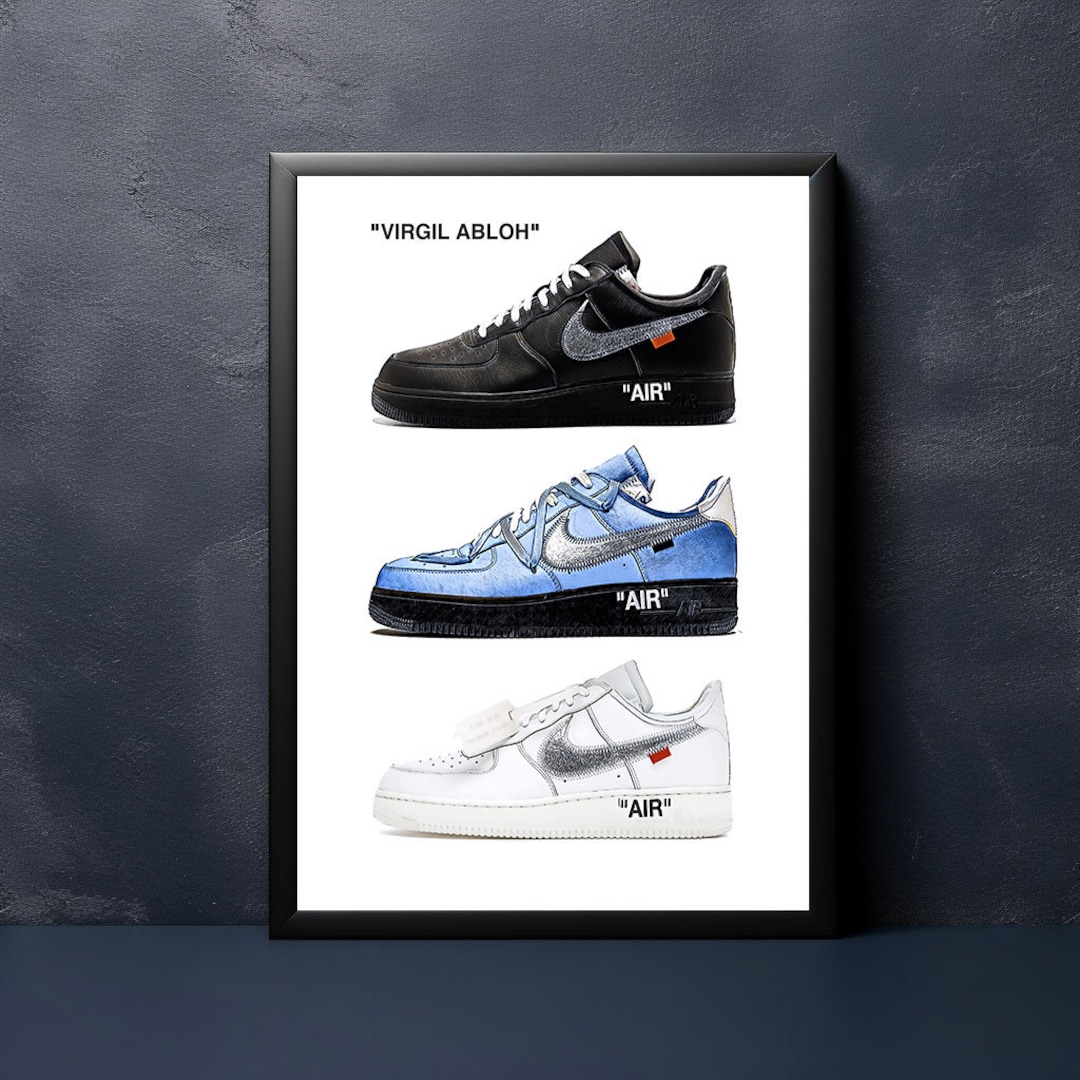 VIRGIL ABLOAH X off White NIKE Air Force 1 AF1 Wall Art Poster Painting ...