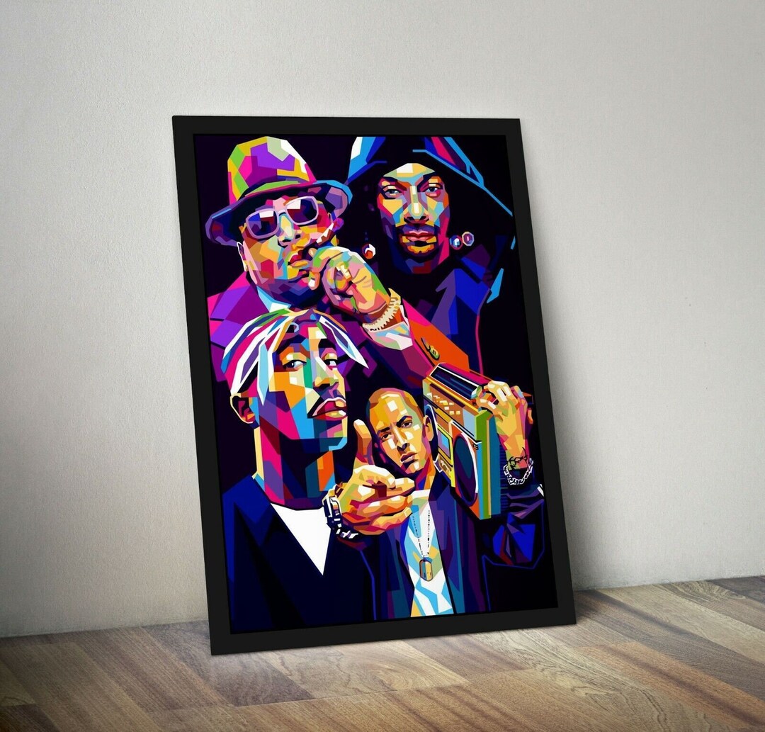 BIGGIE 2PAC Snoop Dogg & Eminem Poster Print Hip Hop Rapper - Graphic ...