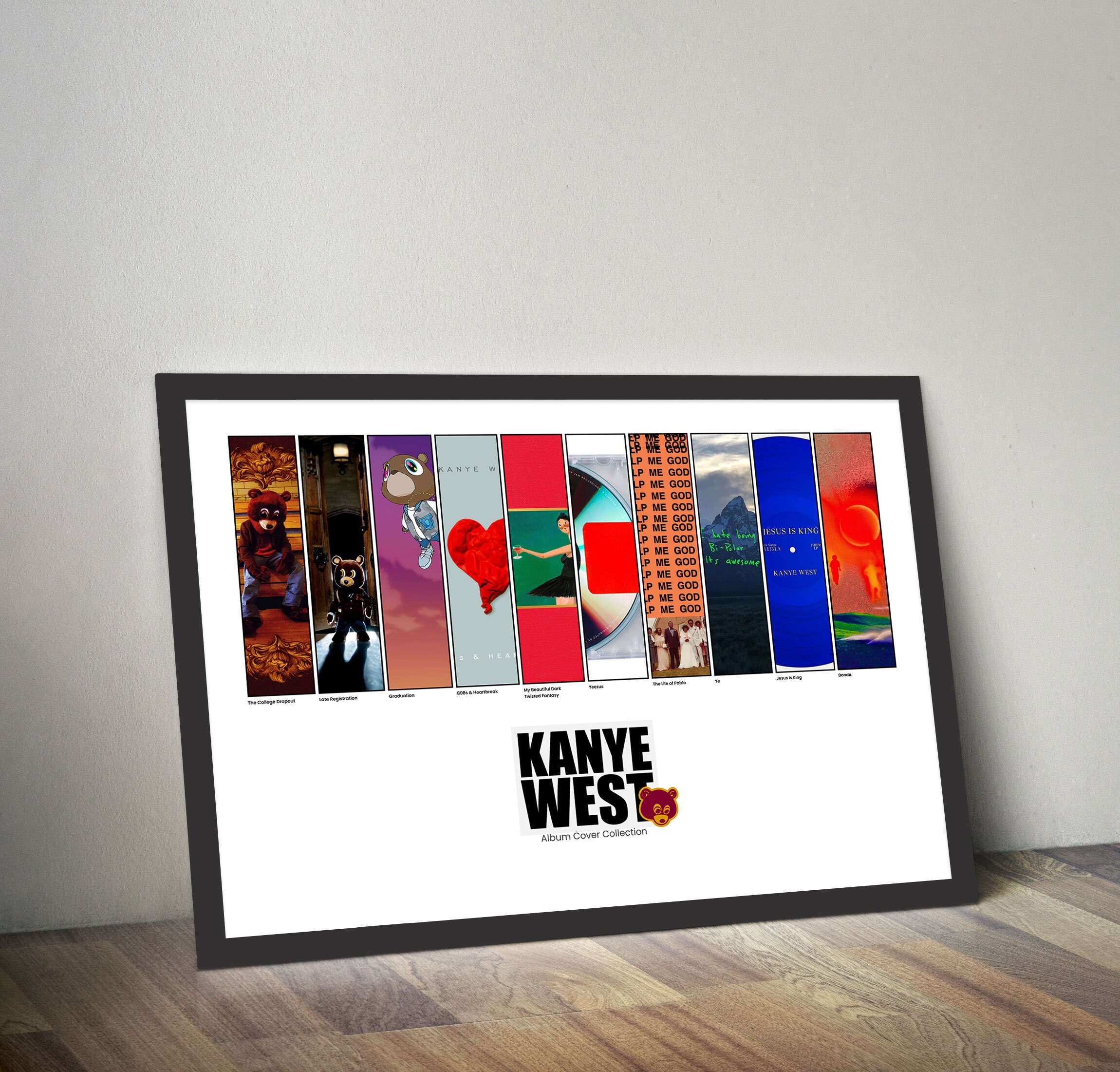 Kanye West Poster Print Album Covers In Hd Yeezy Yeezus Wall Art Donda