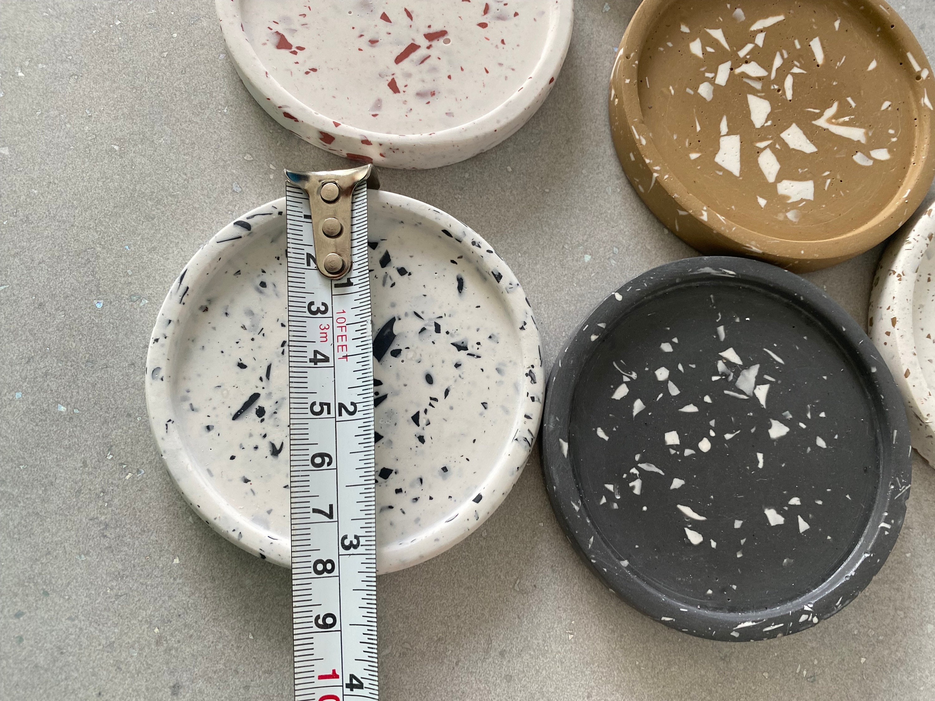 Round Terrazzo Circular Jesmonite Coaster Dish Multiple - Etsy UK