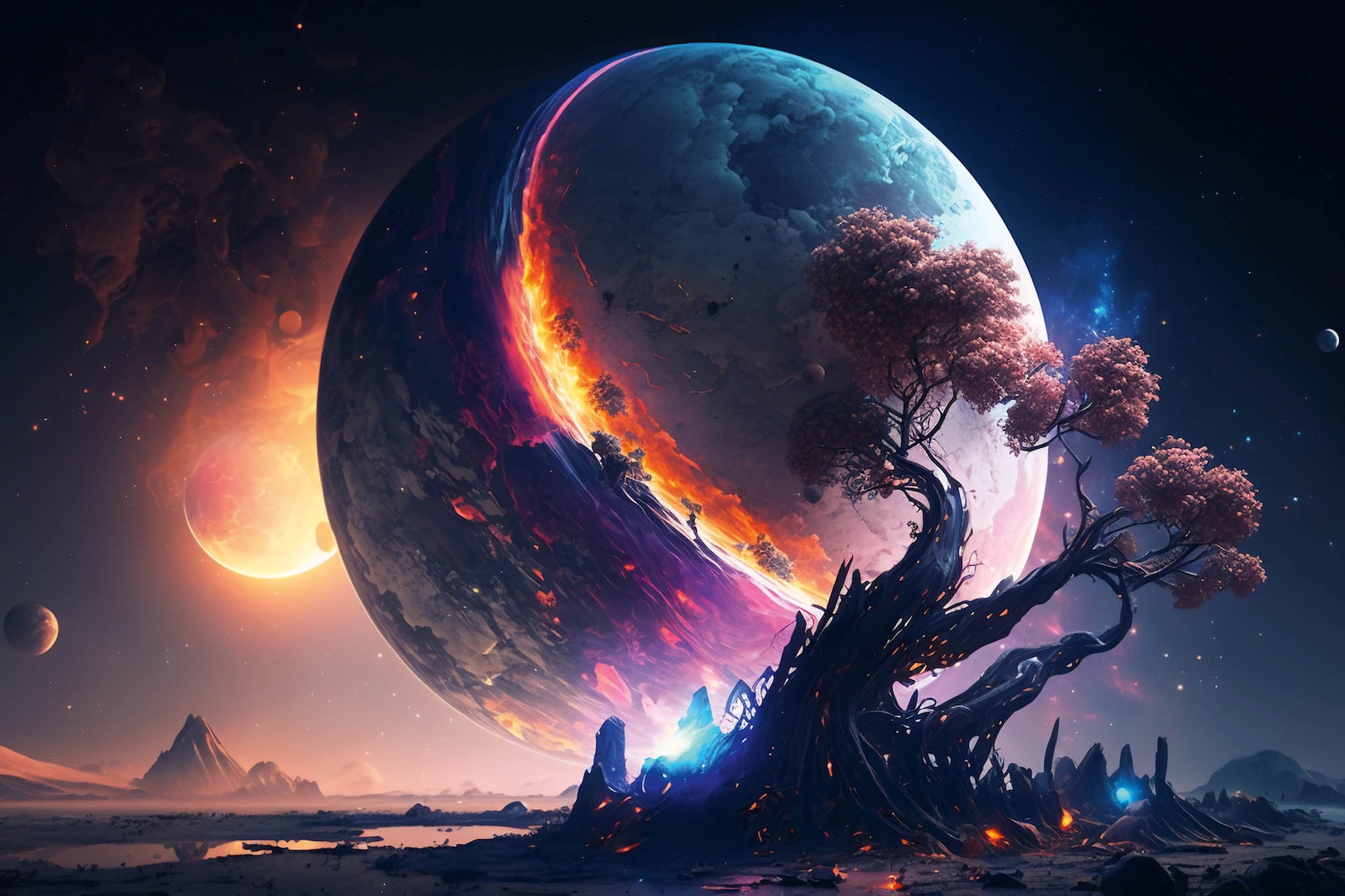 Wall Mural Artificial Intelligence - Earth and Tree | Mural | Wallpaper ...