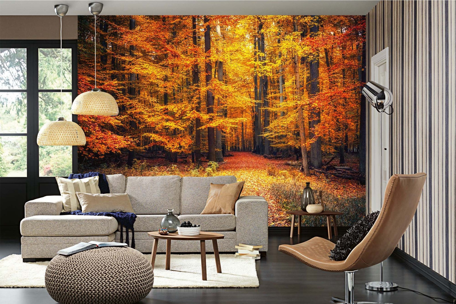 Wall Mural - Pathway in the Autumn Park | Non Woven | Mysterious ...