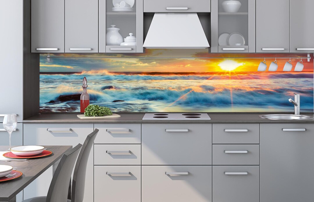 Self-adhesive Splashback - Ocean Sunset | Kitchen | Decoration ...