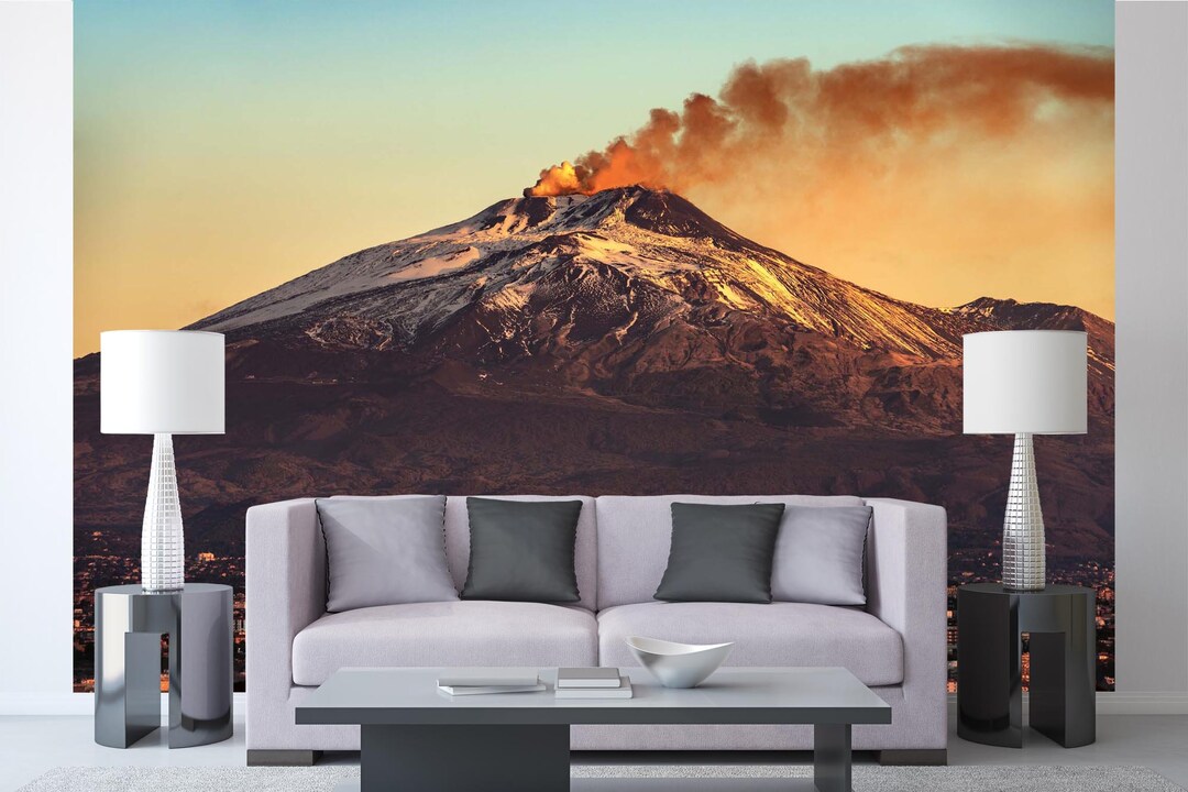 Wall Mural - Etna Volcano | Non Woven | Mysterious | Living Room ...