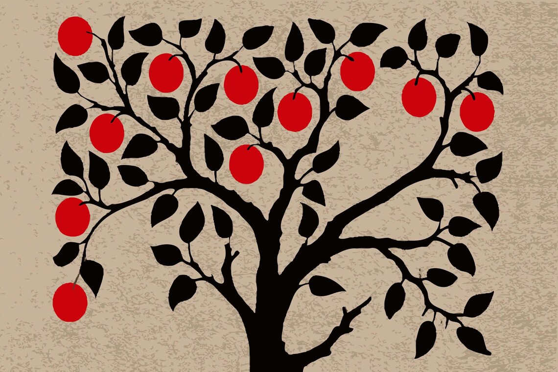 Wall Mural - Apple Tree | Mysterious | Living Room | Bedroom - Etsy