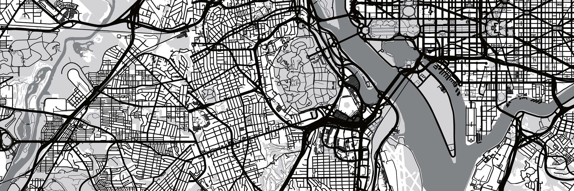 Self-adhesive Splashback - Map of Washington D.C. | Kitchen ...