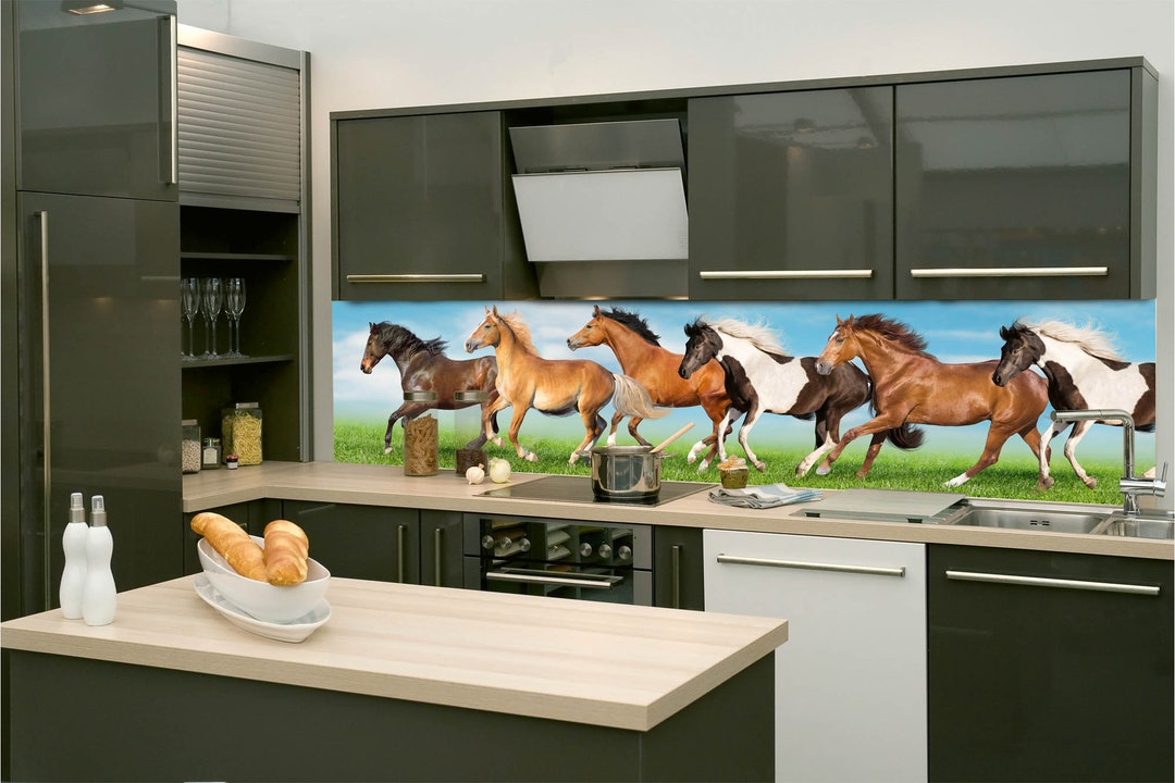 Self-adhesive Splashback - Horses | Kitchen | Decoration | Premium ...