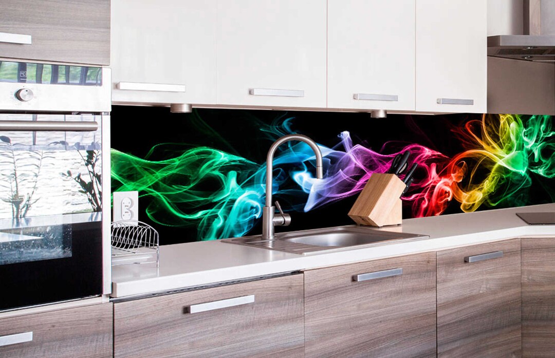 Self-adhesive Splashback - Black Smoke | Kitchen | Decoration | Premium ...