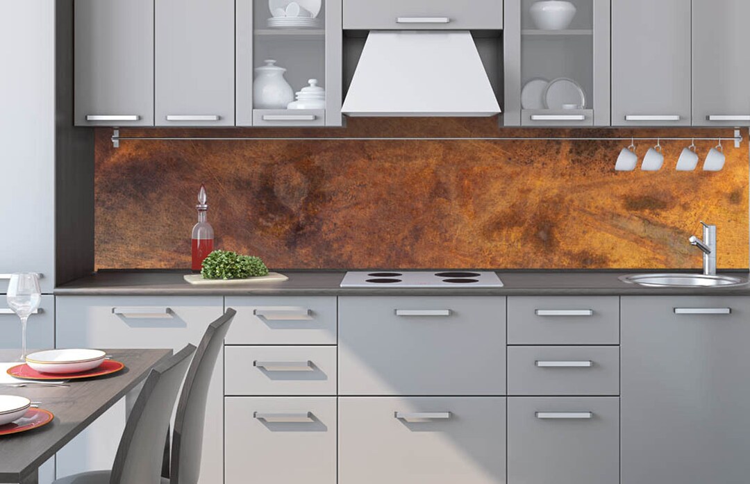 Self-adhesive Splashback - Scratched Copper | Kitchen | Decoration ...